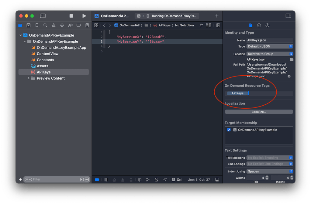 Using on-demand resources for securely storing API keys in iOS apps ...